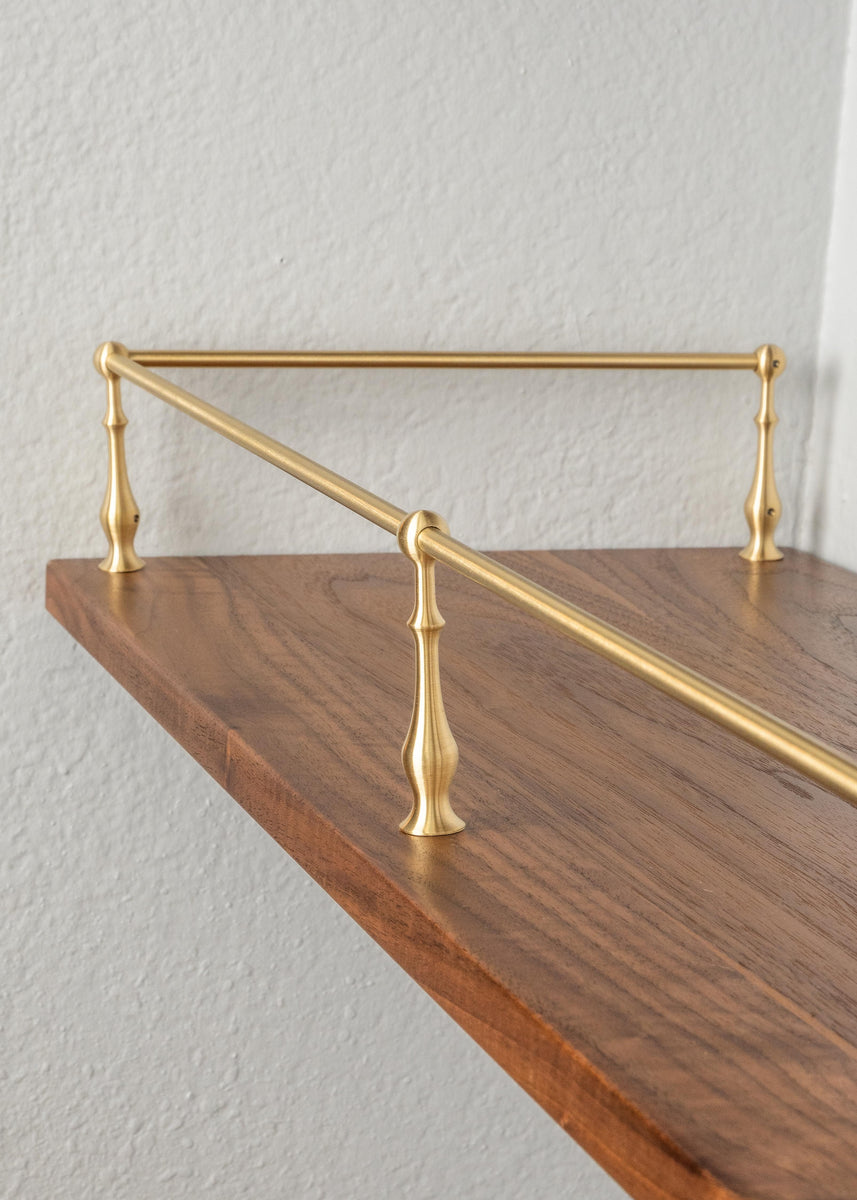 Tipping Rail Right End Post - Solid Brass | The Bishop Gallery Rail ...