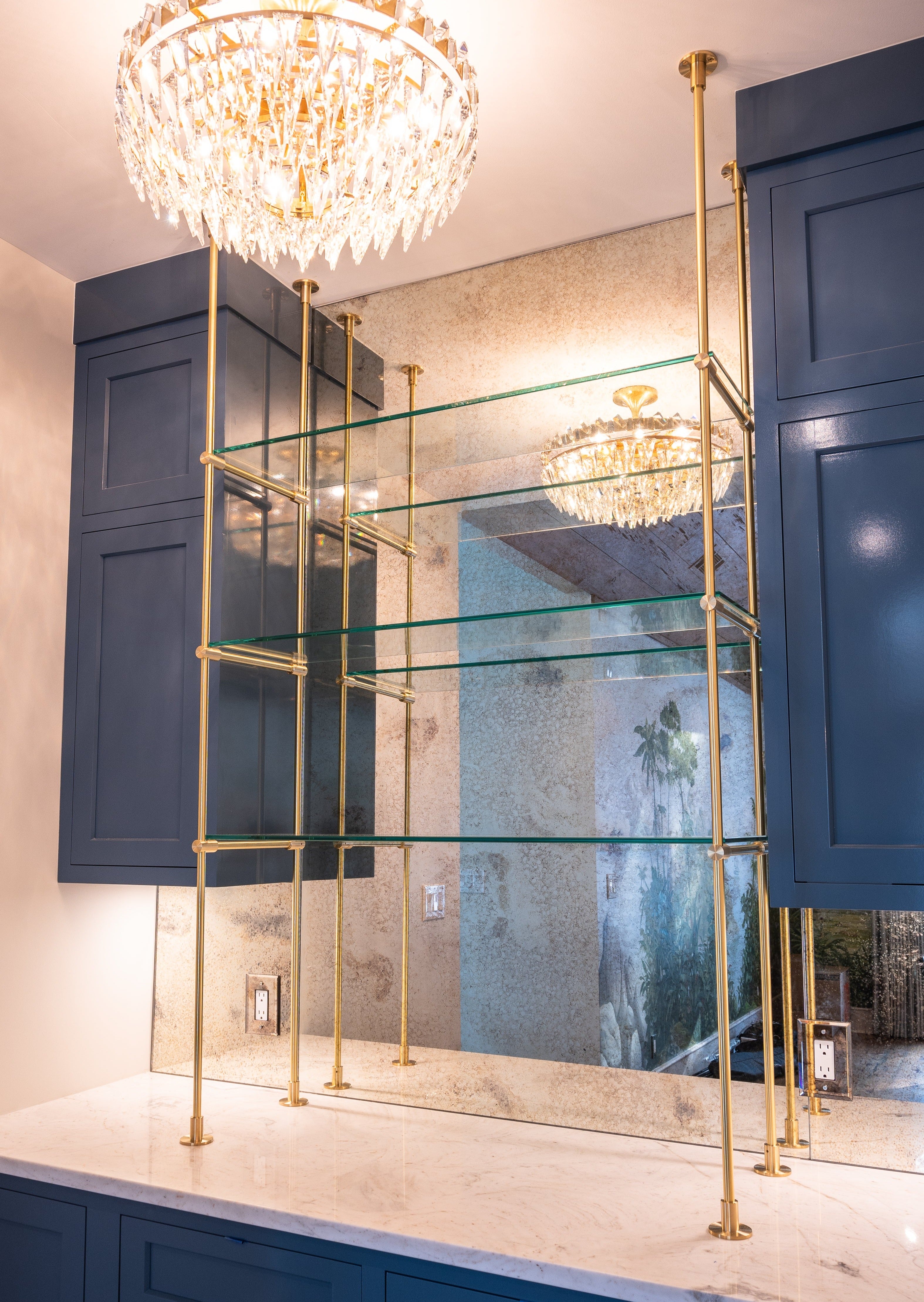 Brass shelving unit store