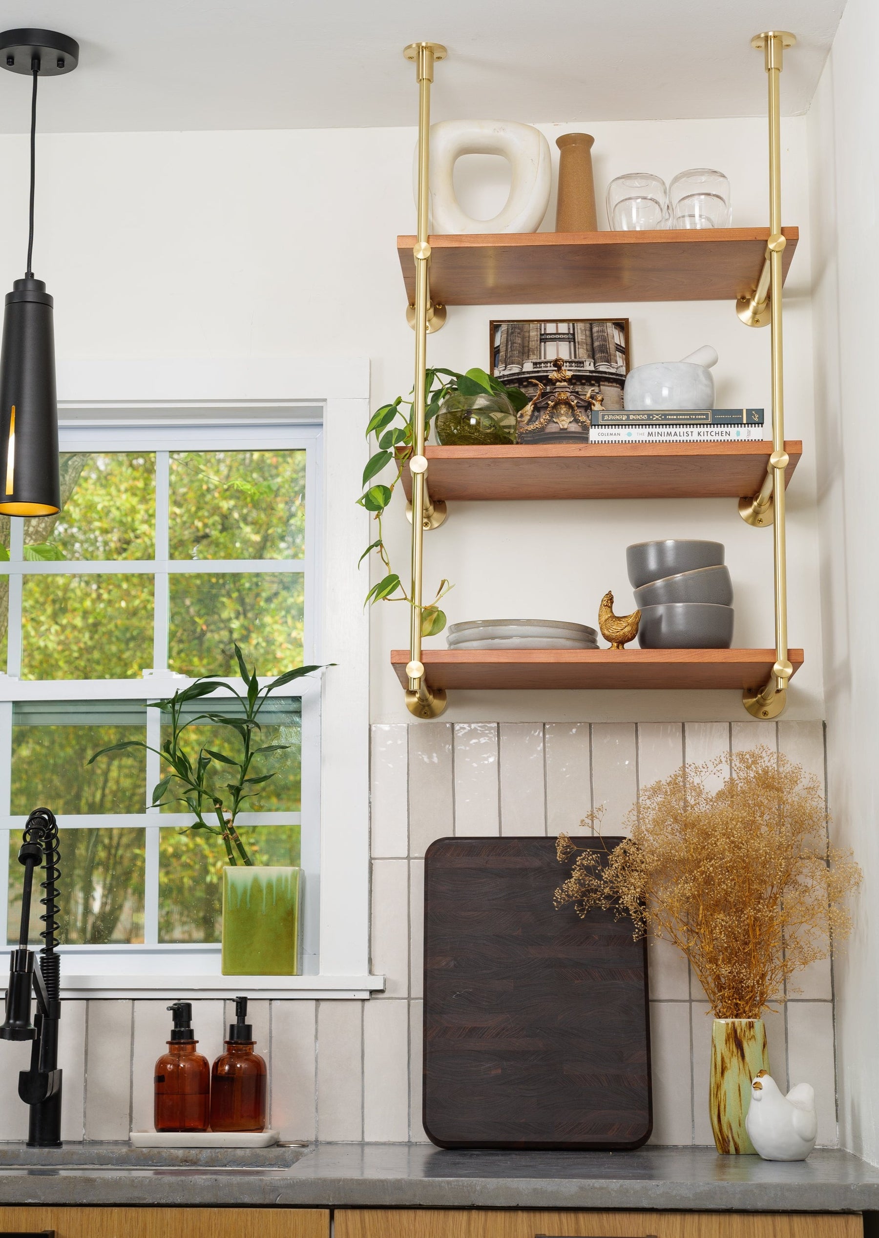 The Origin | 1 Bay Standard Shelving Unit – Brass Hardware