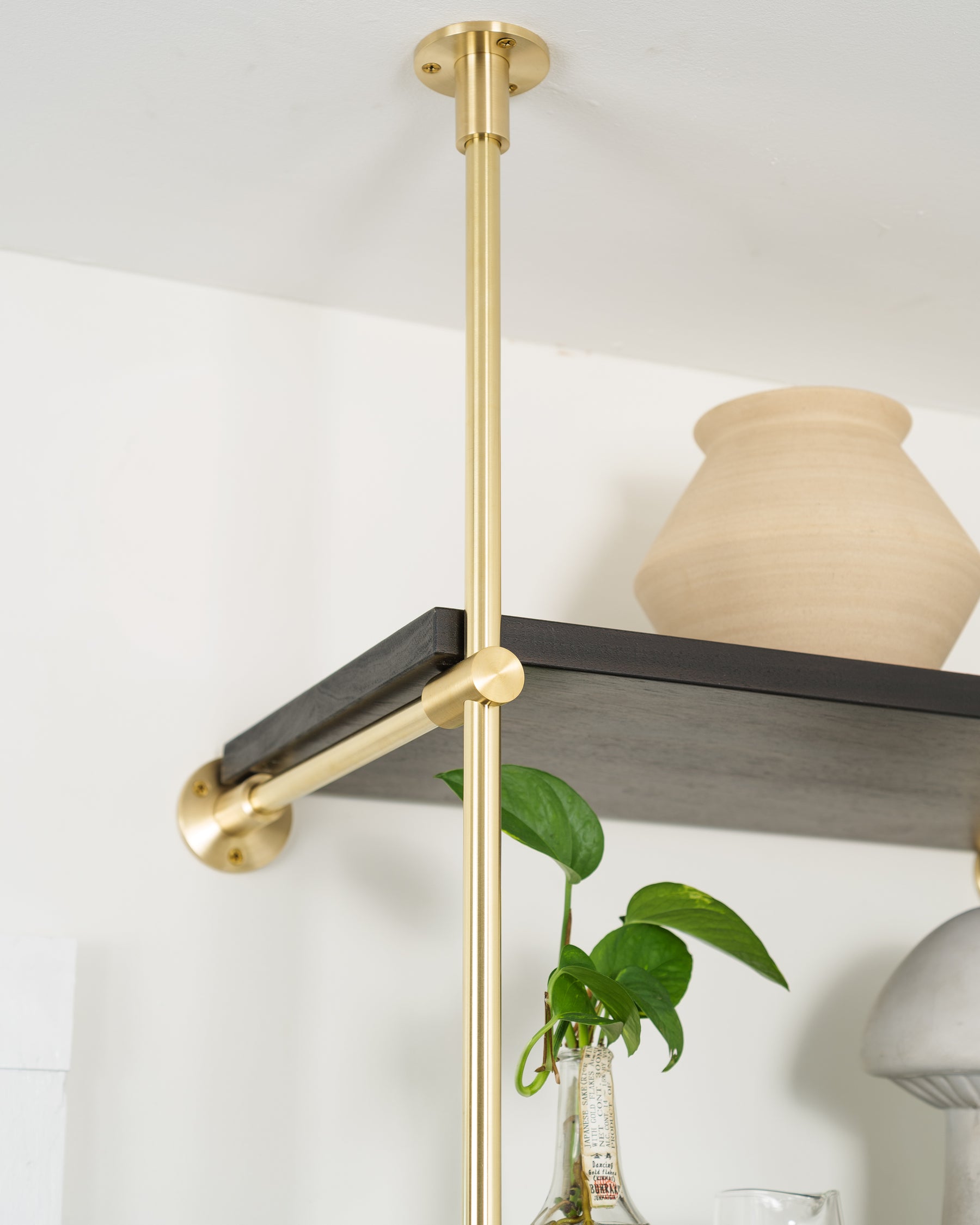 The Origin | 1 Bay Standard Shelving Unit – Brass Hardware