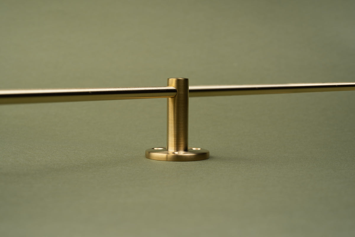 Tipping Rail Pass Through Post - Solid Brass | The Origin Gallery Rail ...