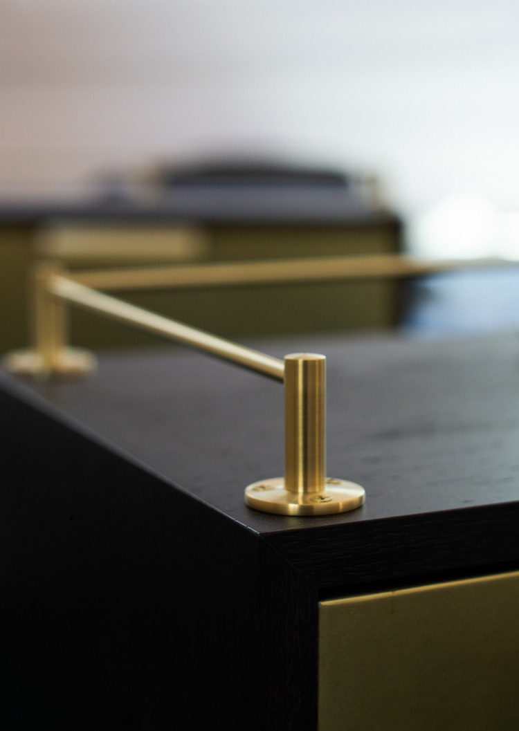 Customizable Gallery Rail | Tipping Rails - Brass Hardware